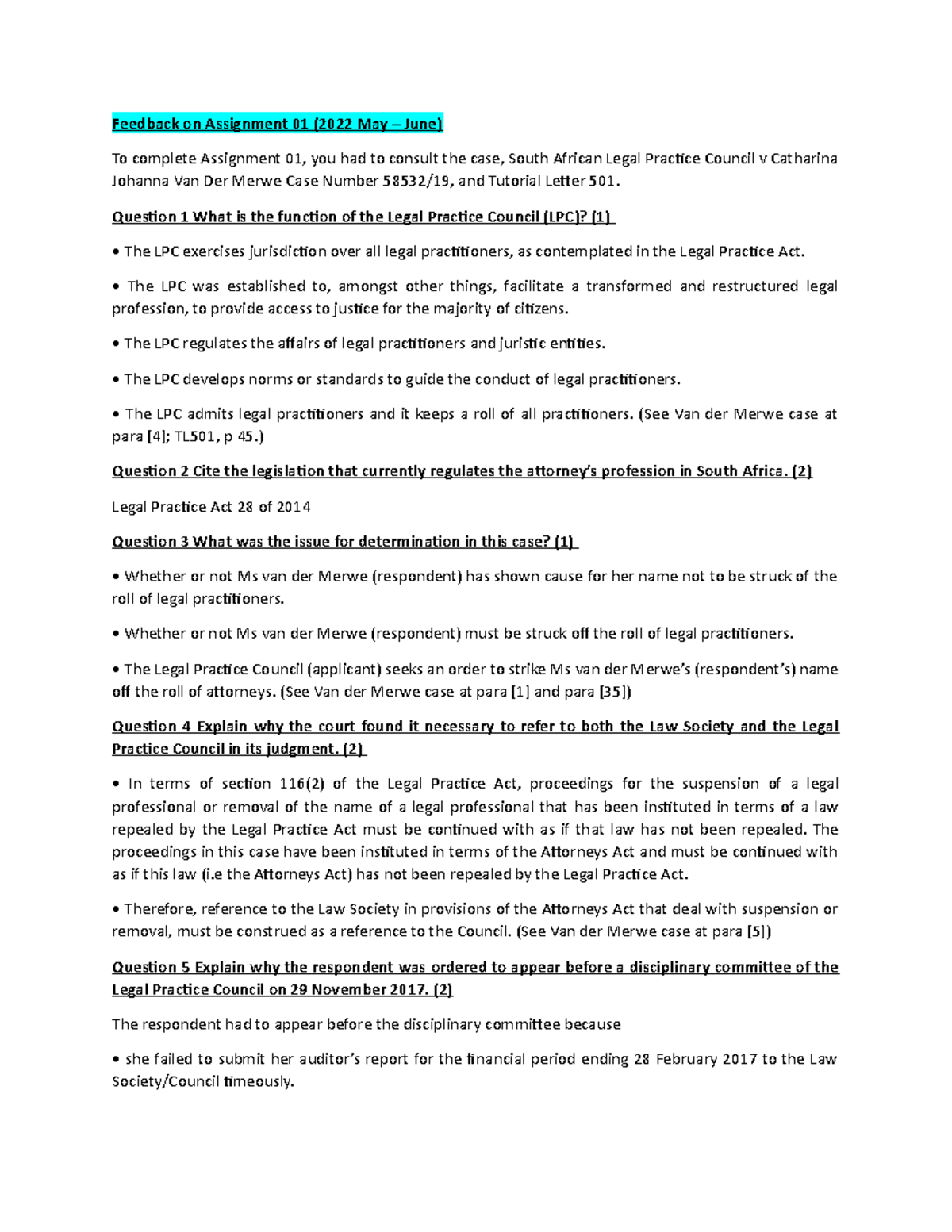 Professional Ethics Exam Notes - Feedback on Assignment 01 (2022 May ...