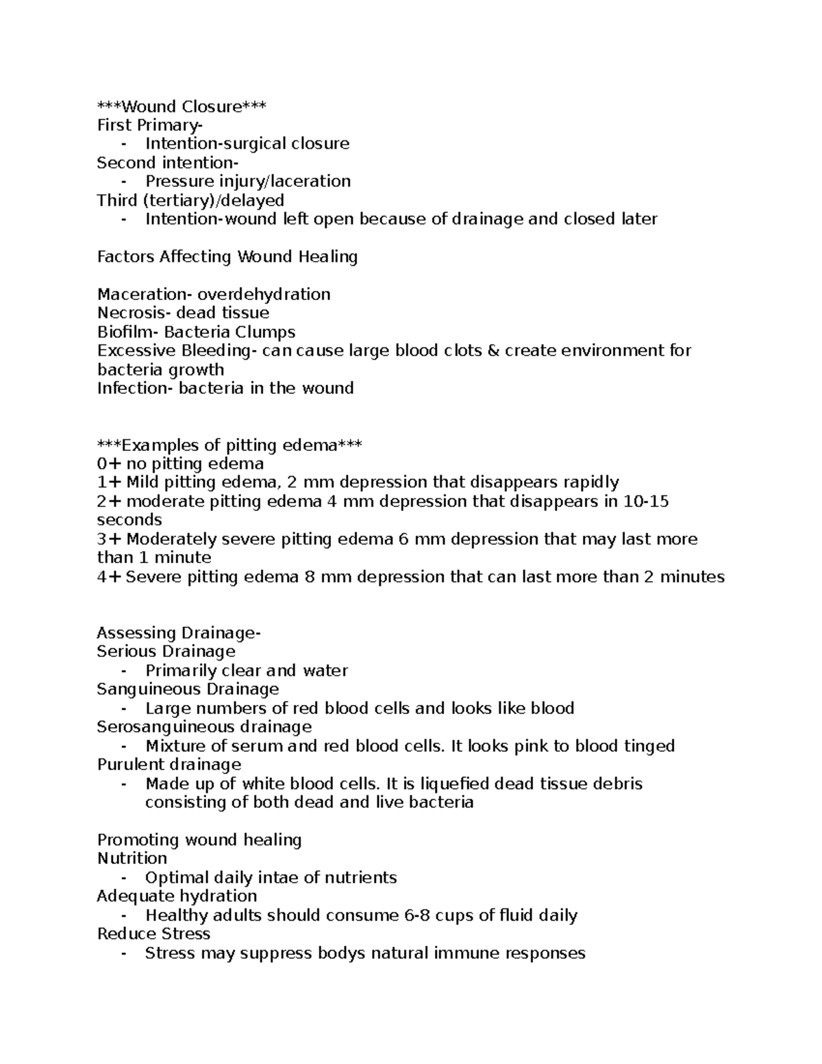Wound Closure - n/a - Wound Closure First Primary- Intention-surgical ...