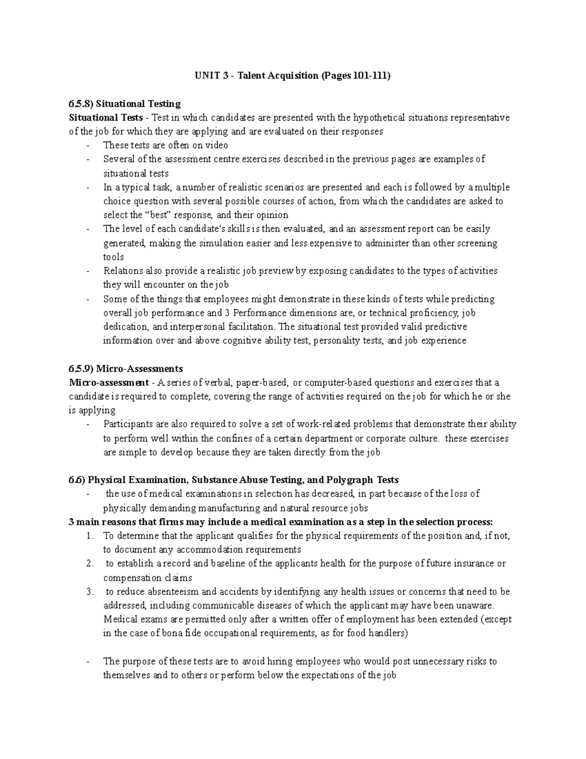 Mos 1021a Unit 3 Lecture And Textbook Notes Unit 3 Talent