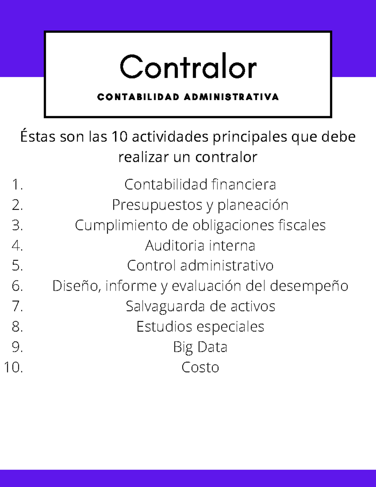Tema 2 - Contralor y sus caratcerísticas - Contralor CONTABILIDAD ...