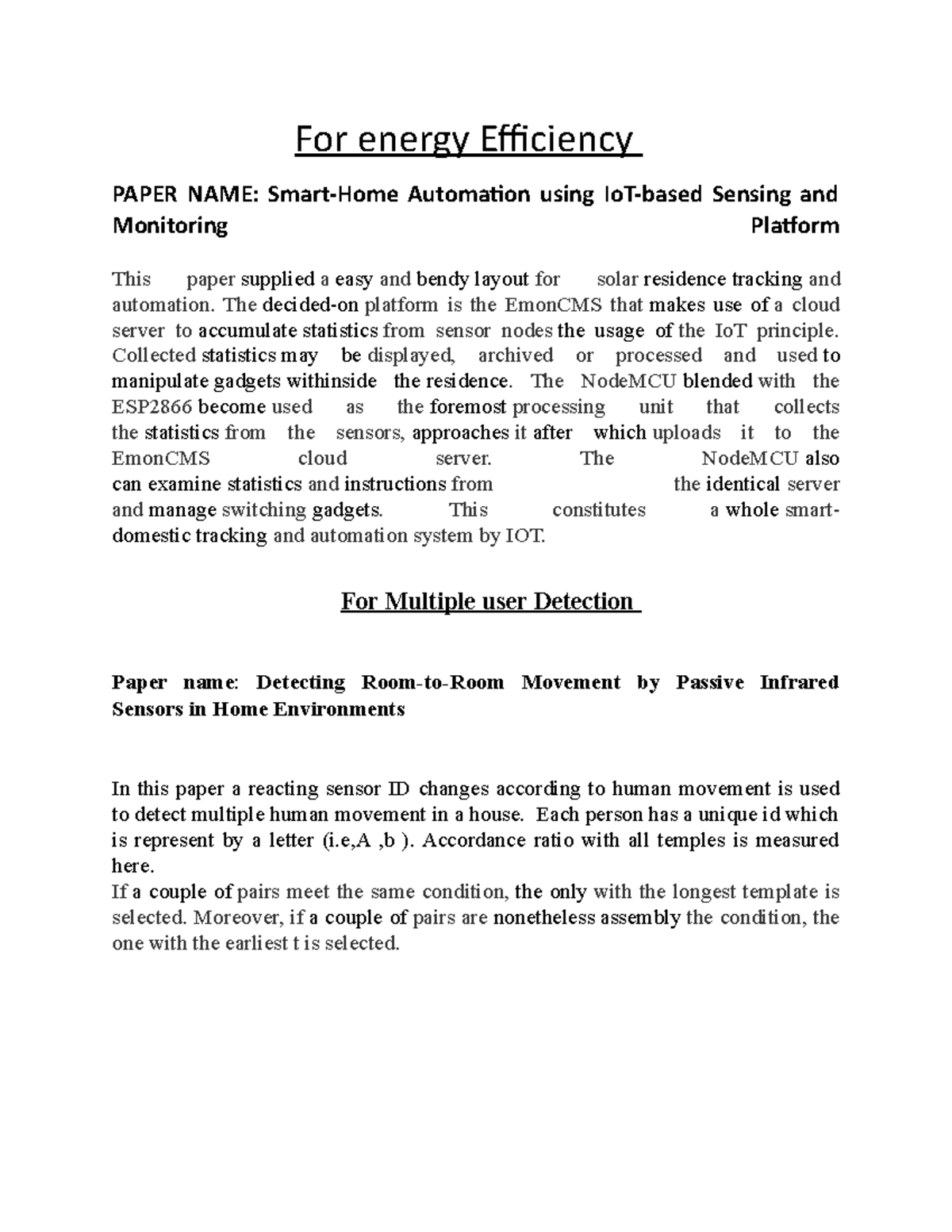 For energy Efficiency - For energy Efficiency PAPER NAME: Smart-Home ...