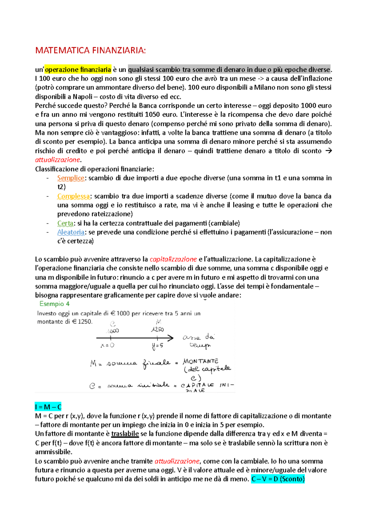 Matematica Finanziaria - MATEMATICA FINANZIARIA: un’operazione ...