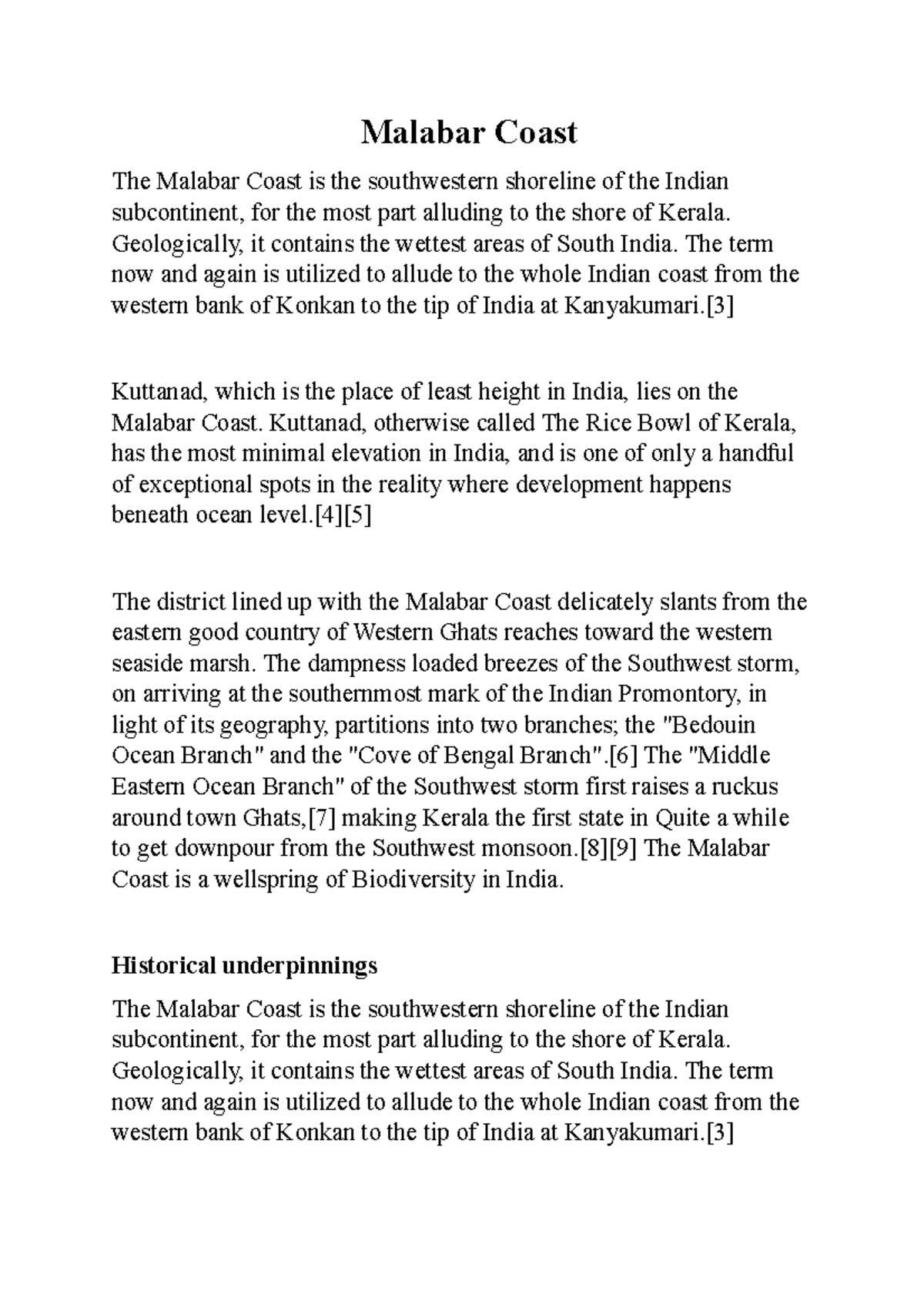 Malabar Coast - Jeni - Malabar Coast The Malabar Coast is the ...