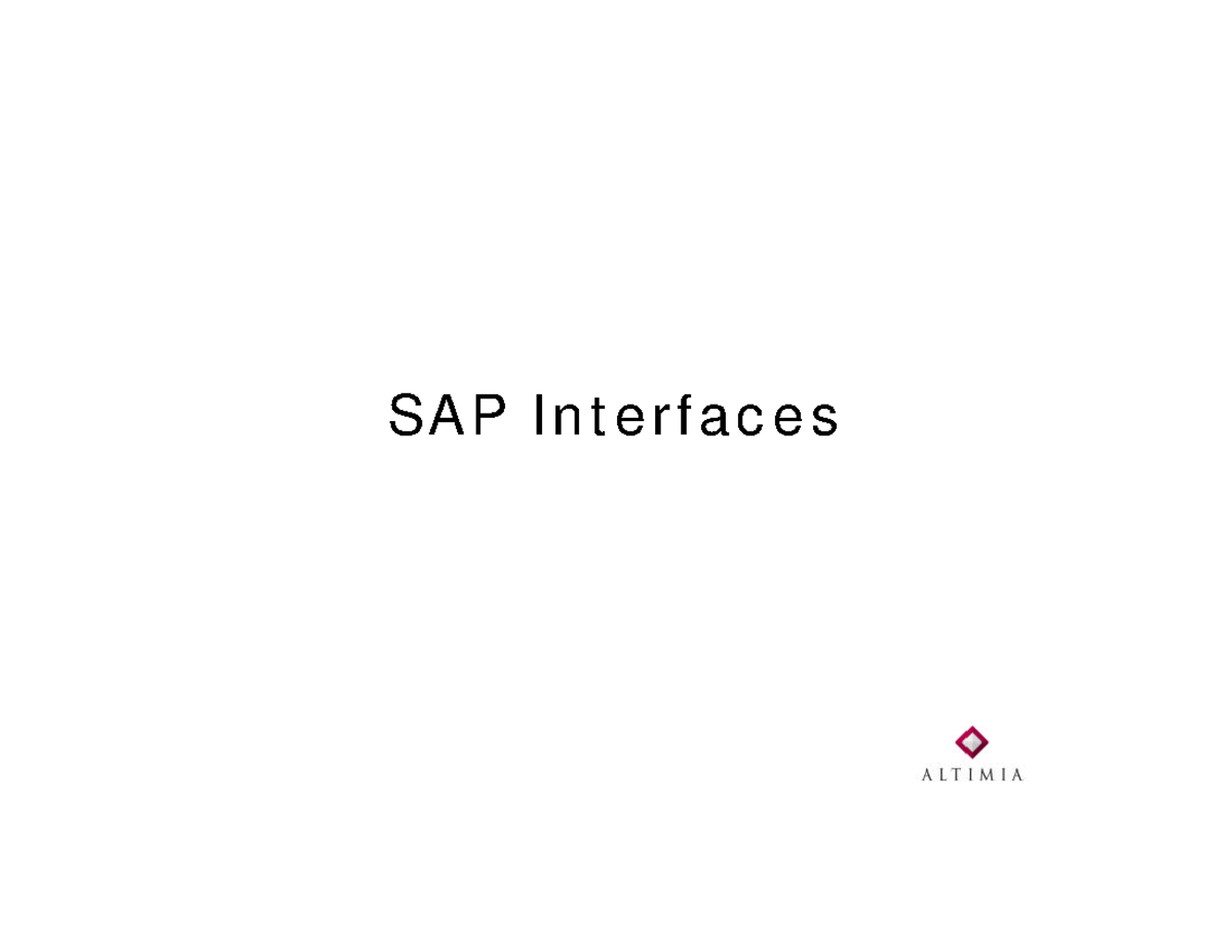BAPI - Tutorials - computer science - SAP I nt e rfa c e s Interfaces ...