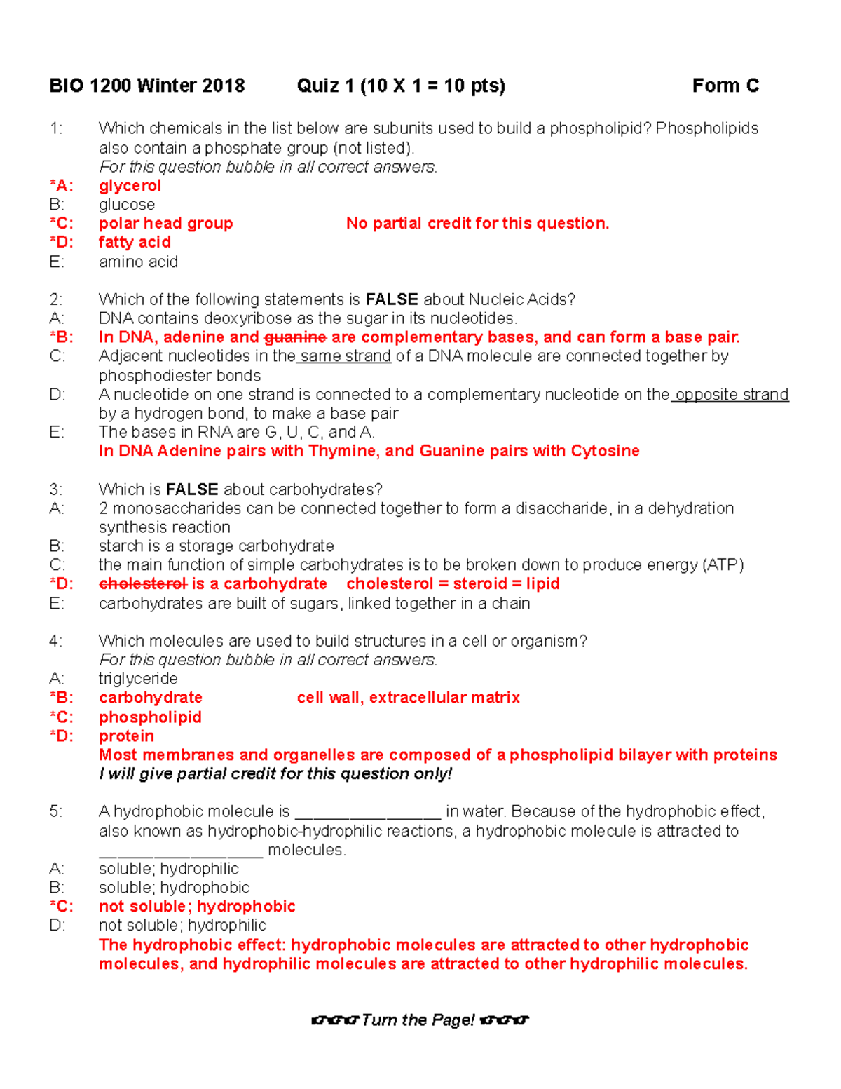 Bio 1200 quiz 1 c - quiz - BIO 1200 Winter 2018 1: B: E: 2: A: C: D: E ...