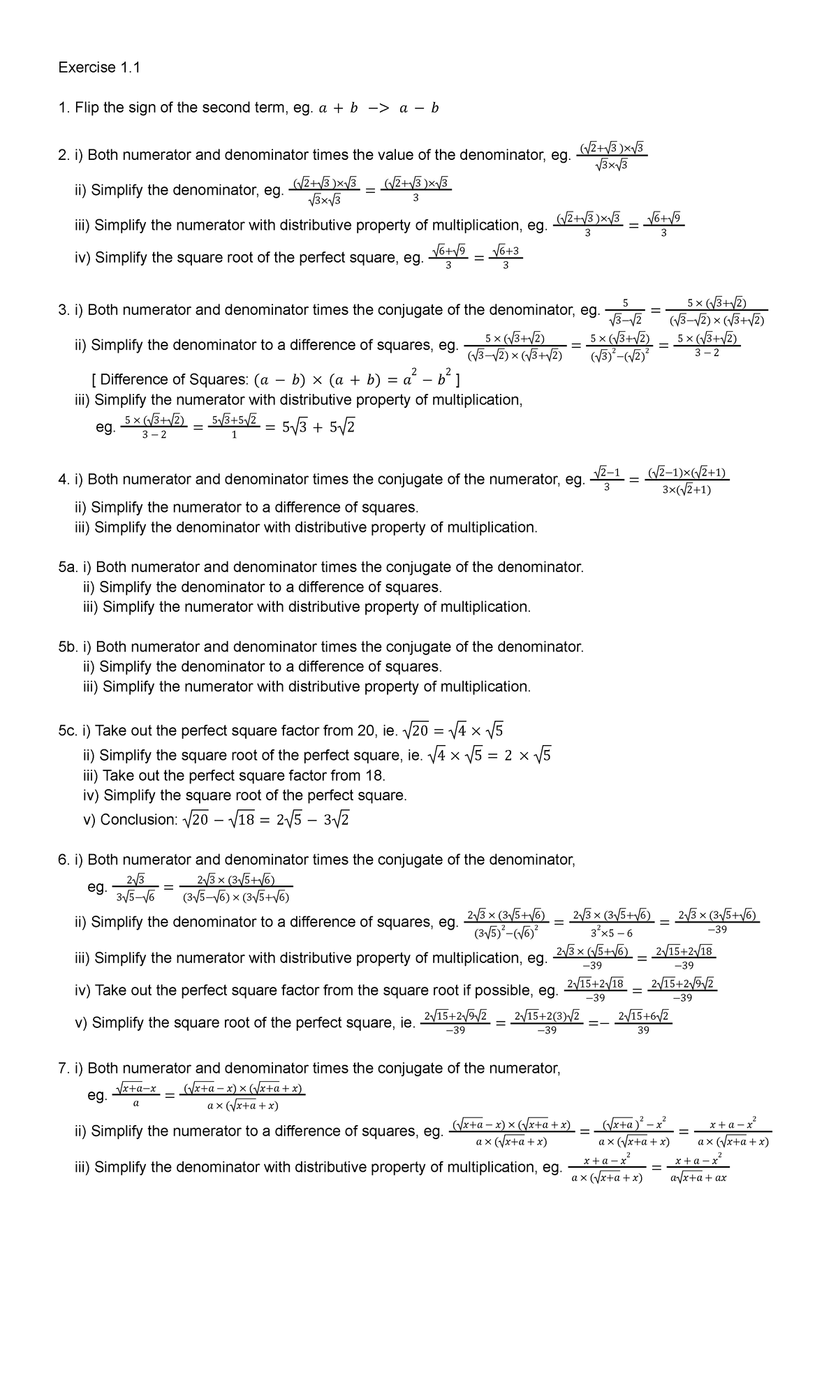 Nelson calculus 1.1 guided steps - Exercise 1. 1. Flip the sign of the ...