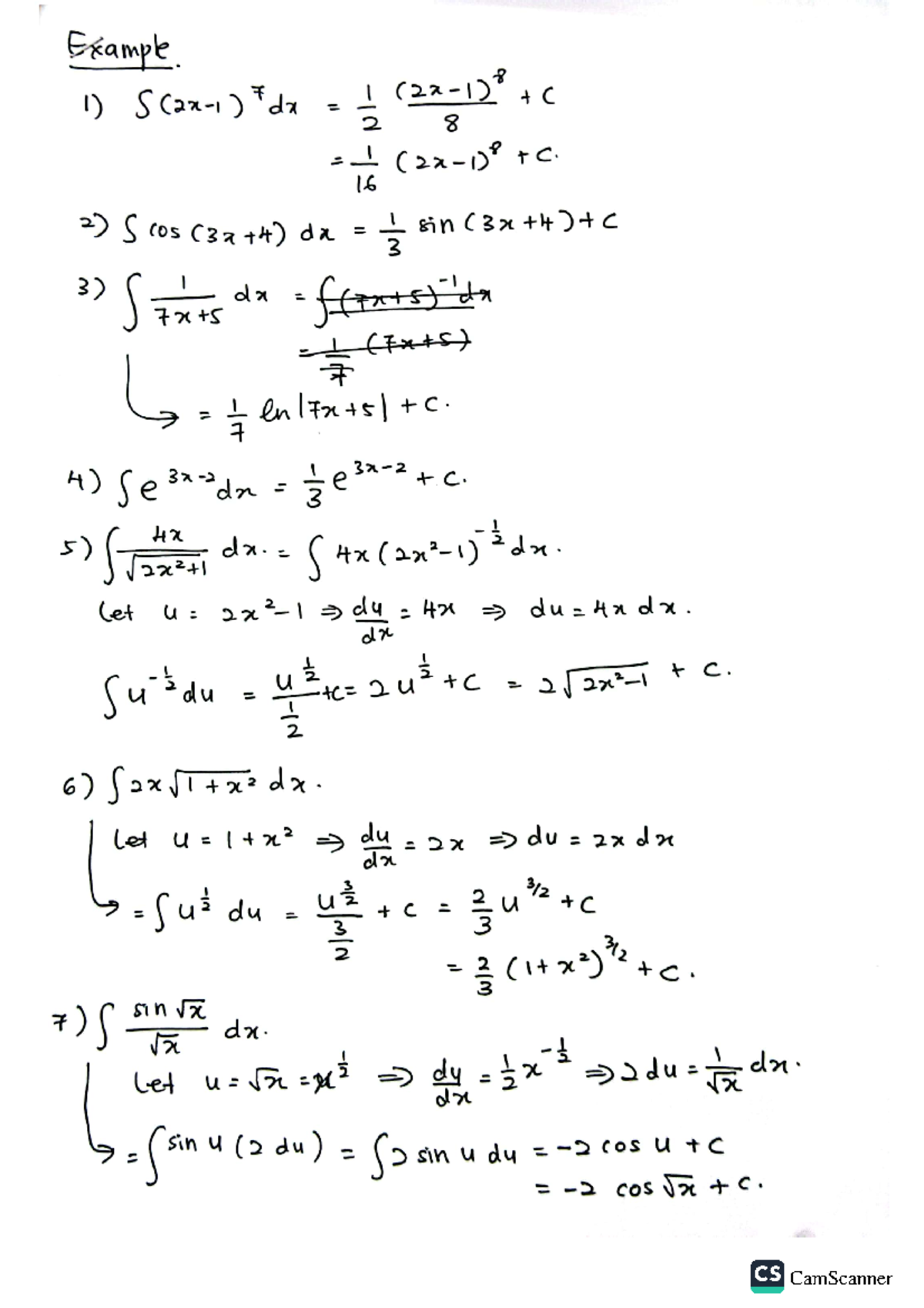 Example Integrations 22 ques - Example 1) S(2x-1) dx = 1 (22-1) + C 28 ...