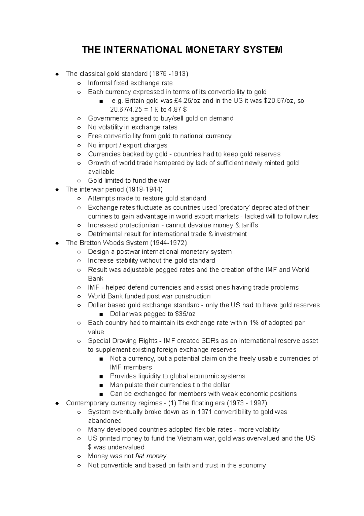 The International Monetary System - THE INTERNATIONAL MONETARY SYSTEM ...