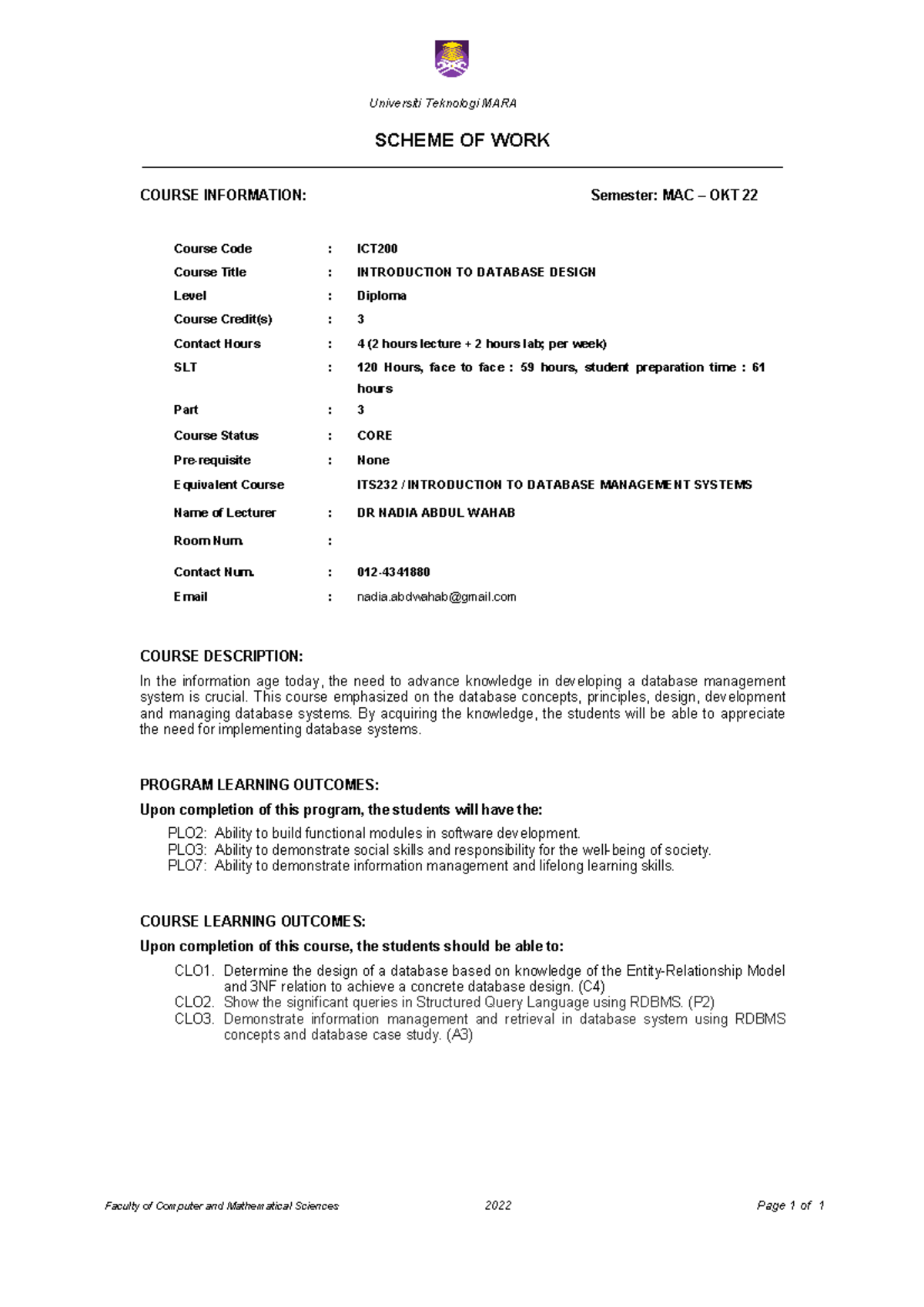Ict - Scheme Of Work - SCHEME OF WORK - Studocu