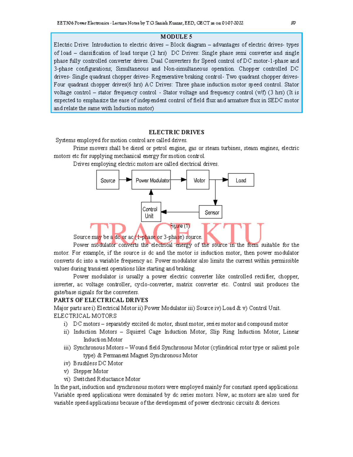 Module 5 - oops - MODULE 5 Electric Drive: Introduction to electric ...