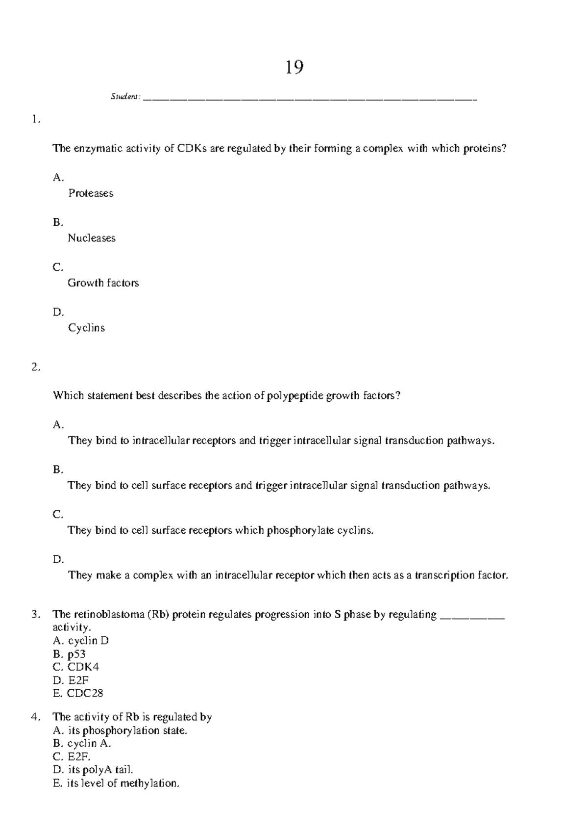 19 - Practice materials and old exam questions for end of chapter - 19 ...