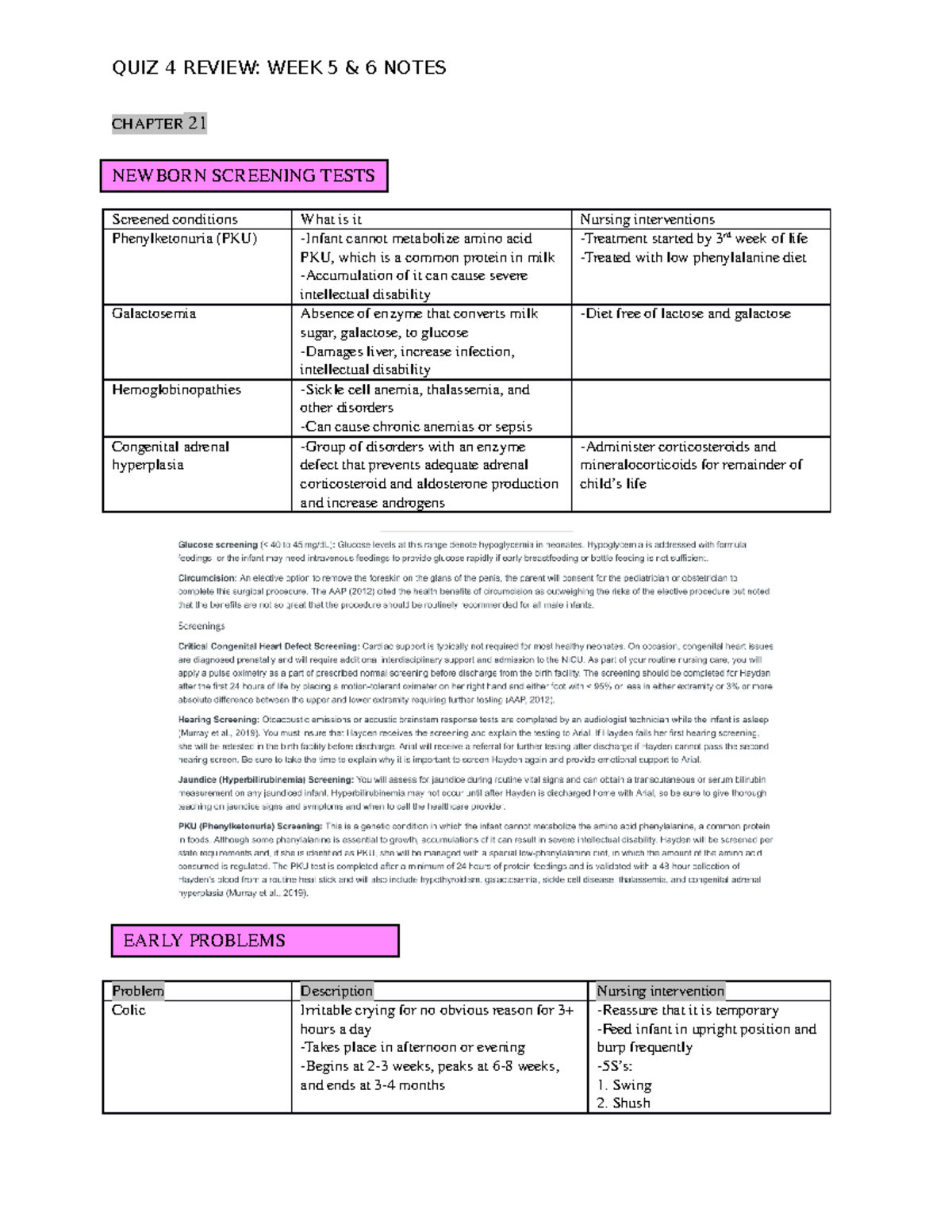 Final notes for Maternal Health- Postpartum - Nurs 306L - WCU - Studocu