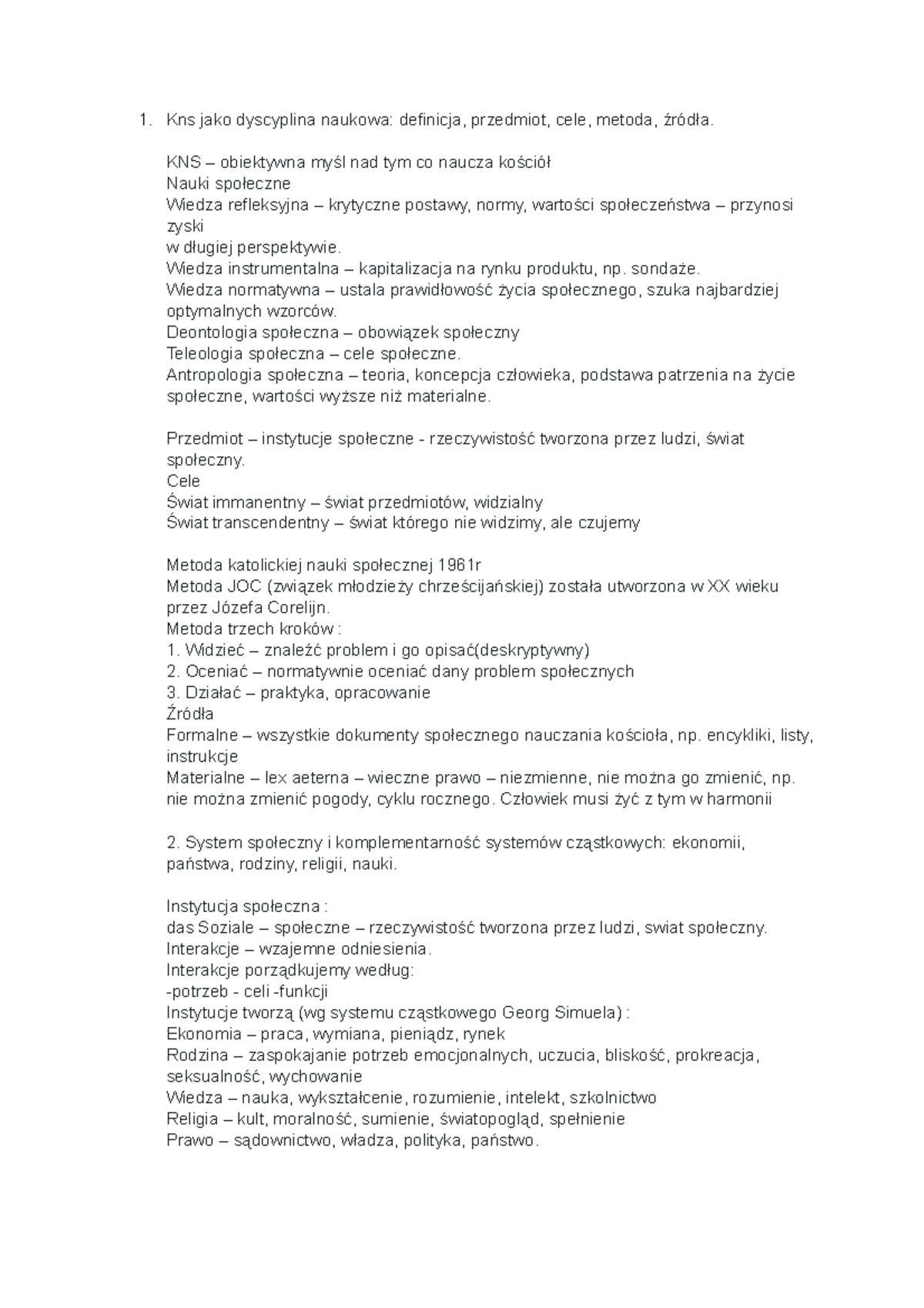 Opracowanie-kns psychologia - Kns jako dyscyplina naukowa: definicja ...