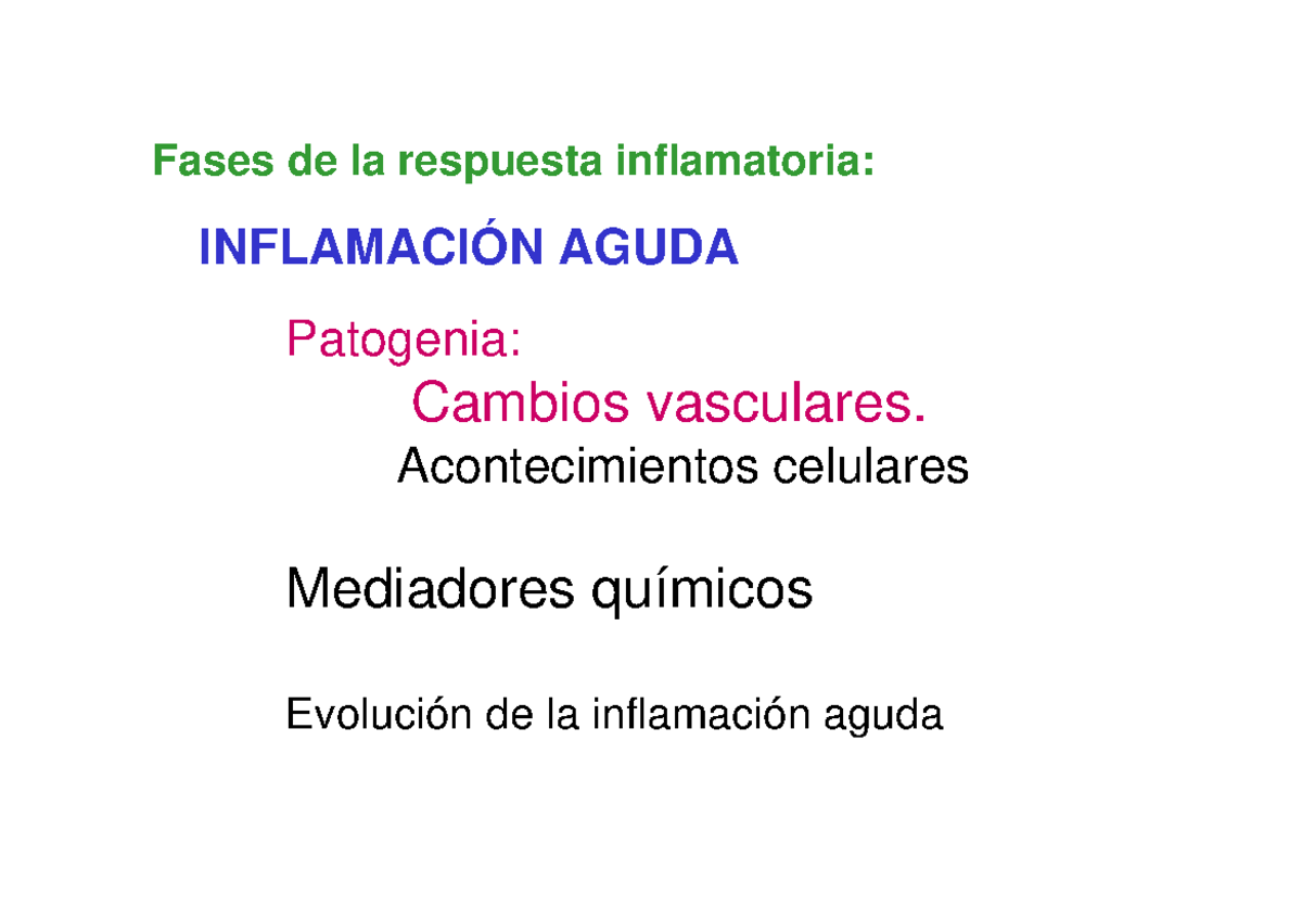 118076789 Fases de La Inflamacion - Fases de la respuesta inflamatoria ...