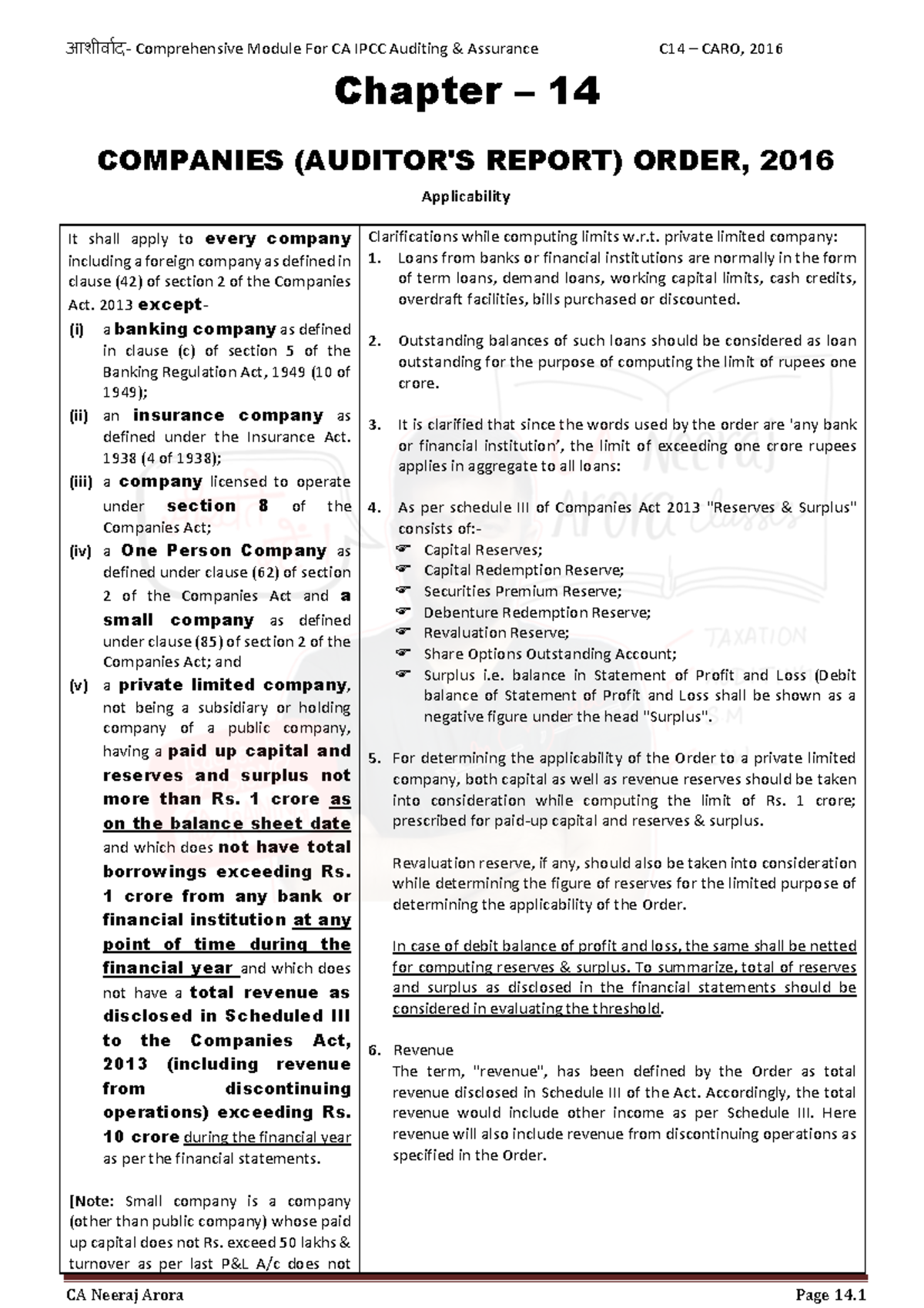 Caro 2016 - covers company auditors reporting order para 1 , 2 , 3 and ...