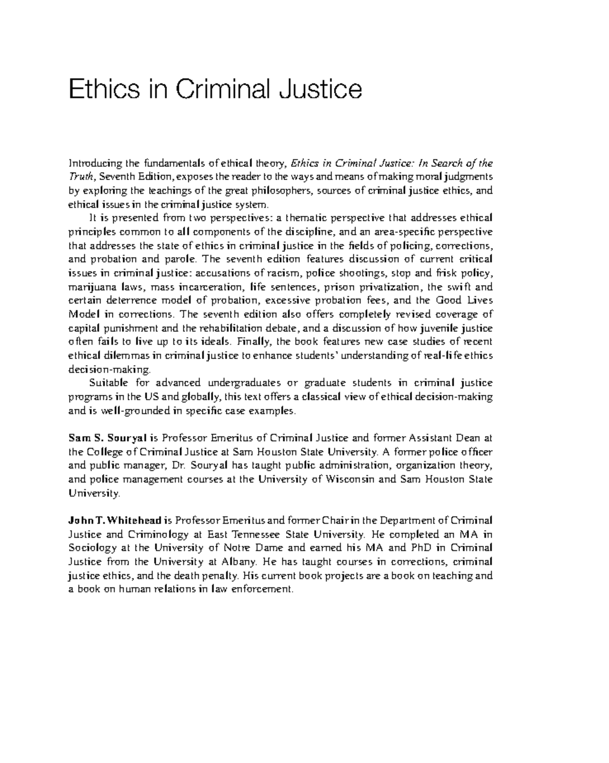 9780429400278 previewpdf - Ethics in Criminal Justice Introducing the ...