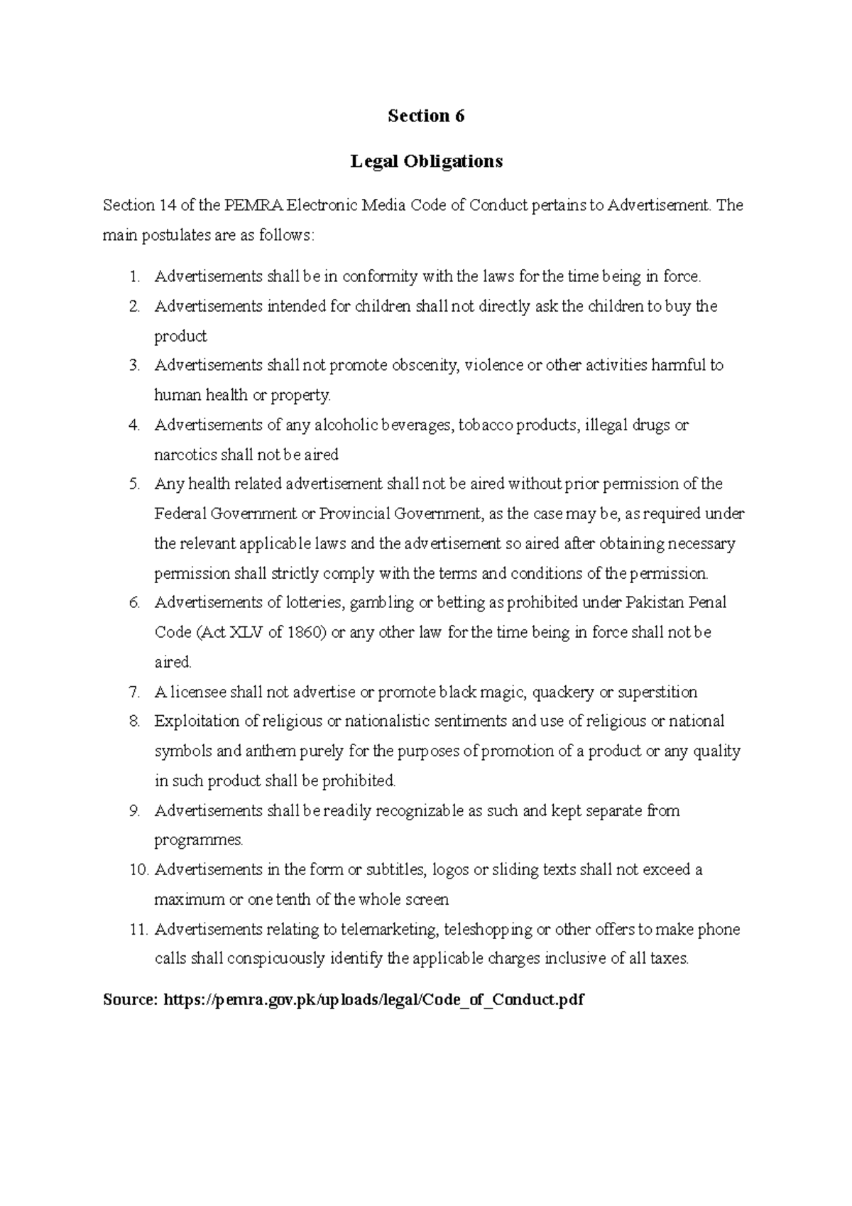 Section 6 - these are the legal requirements in advertisining - Section ...