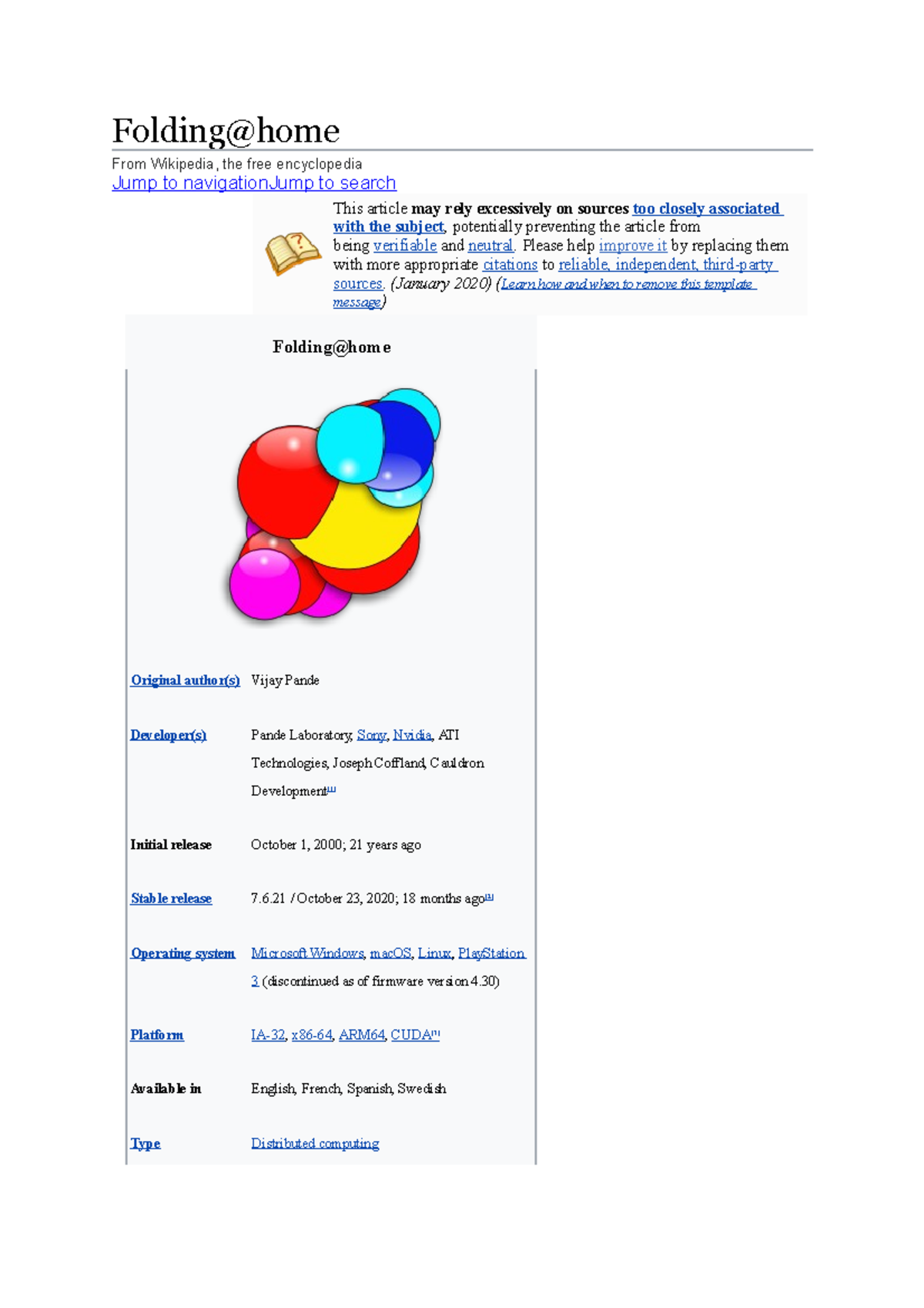 Folding@home programming technology - Folding@home From Wikipedia, the ...