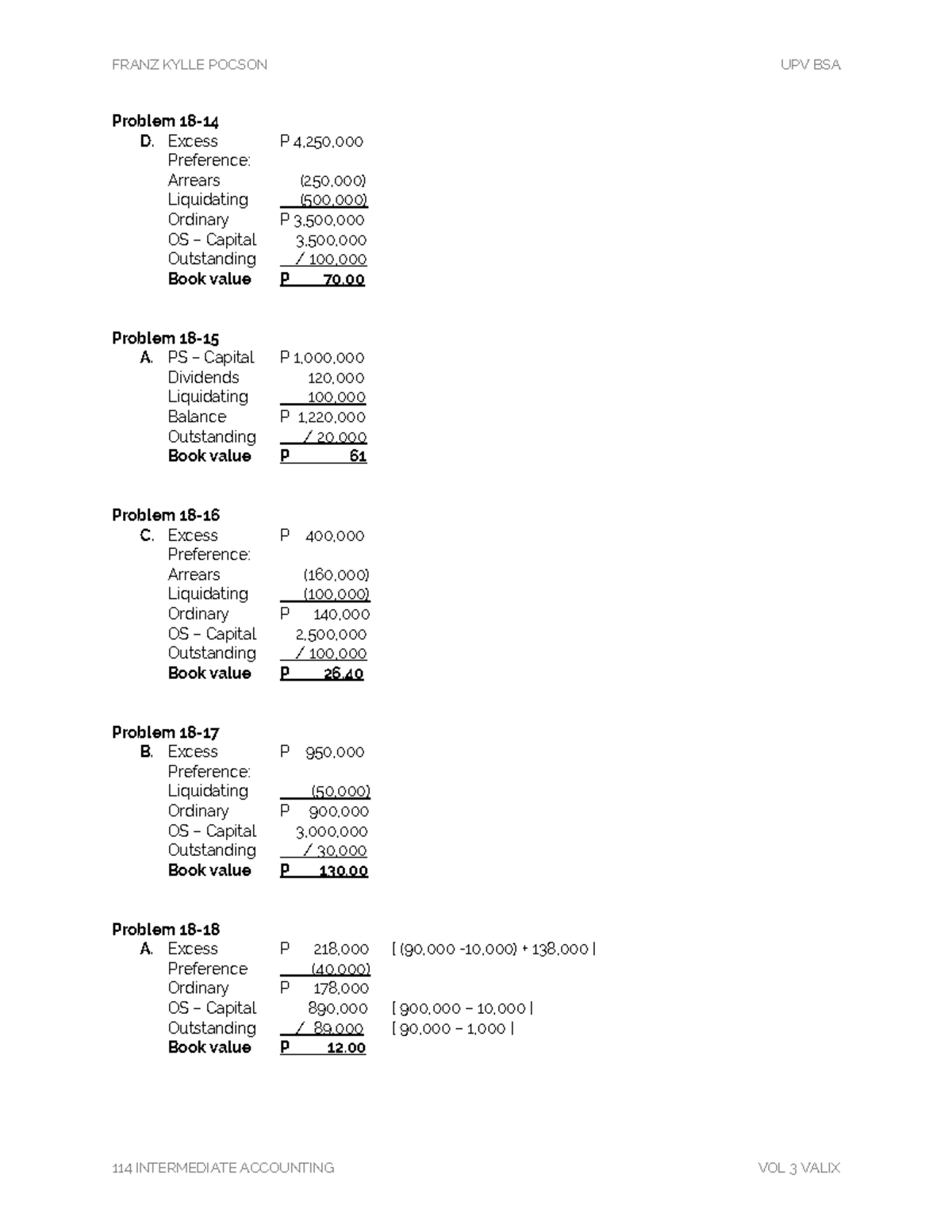 Ia Vol 3 Solution Manual Problem 18 14 To 19 8 Problem 18 D Excess