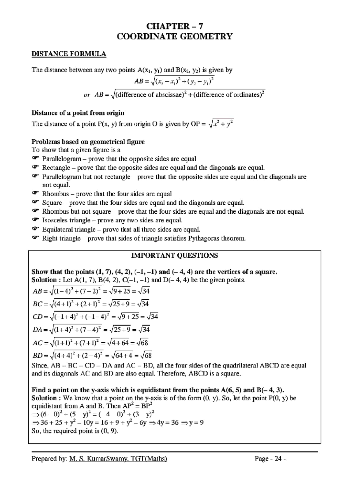 Coordinate Geometry - Complementary Maths - Studocu