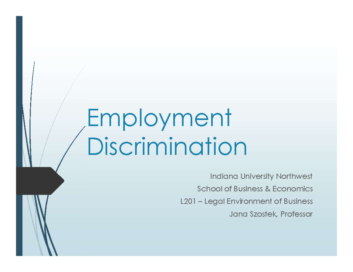 9 - Employment Discrimination - Employment Discrimination Indiana ...