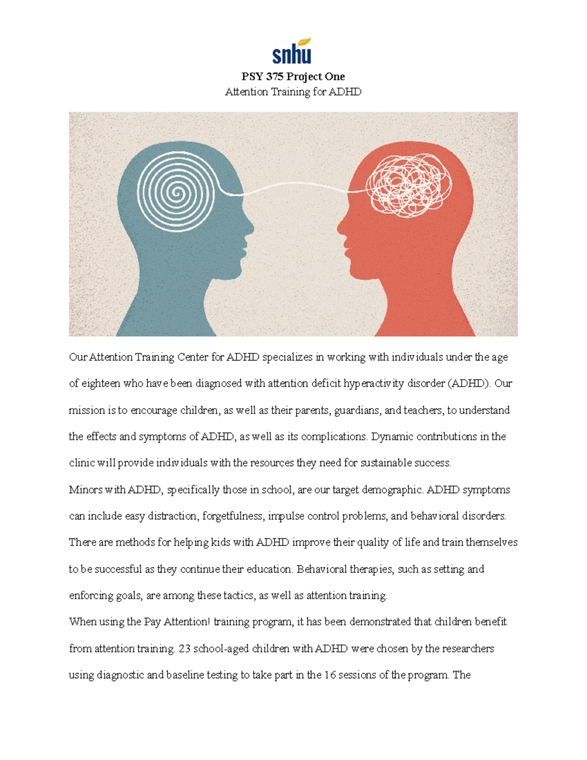 Attention Training for ADHD - Studocu