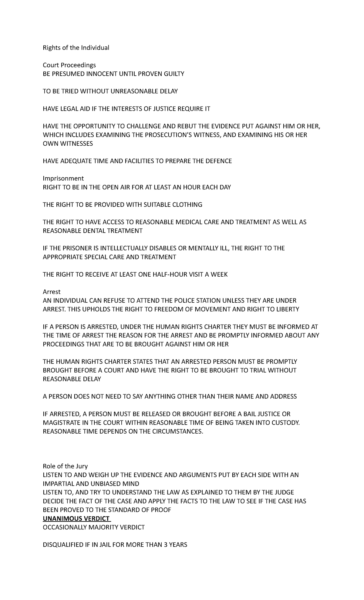 Legal notes - Rights of the Individual Court Proceedings BE PRESUMED ...