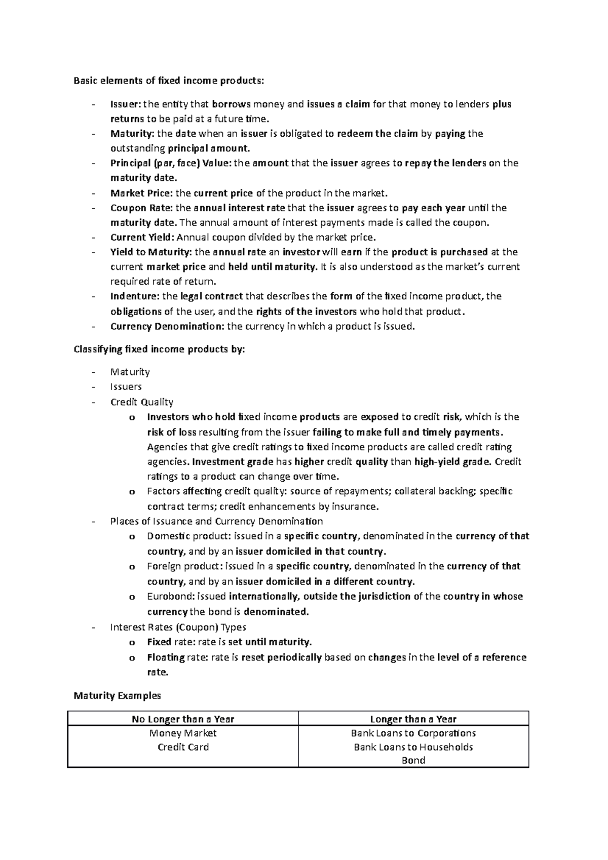 Week 2 - Fixed Income Market - Basic elements of fixed income products ...