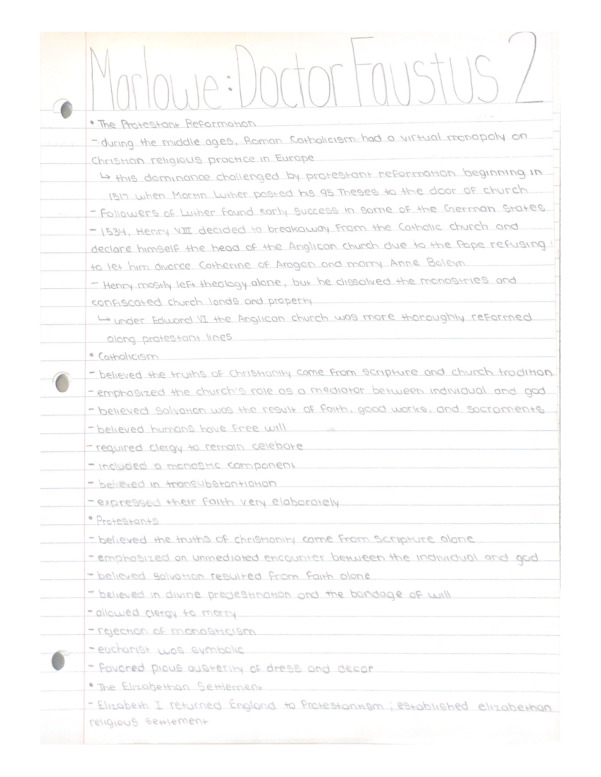 Marlowe: Doctor Faustus - 10A - Studocu