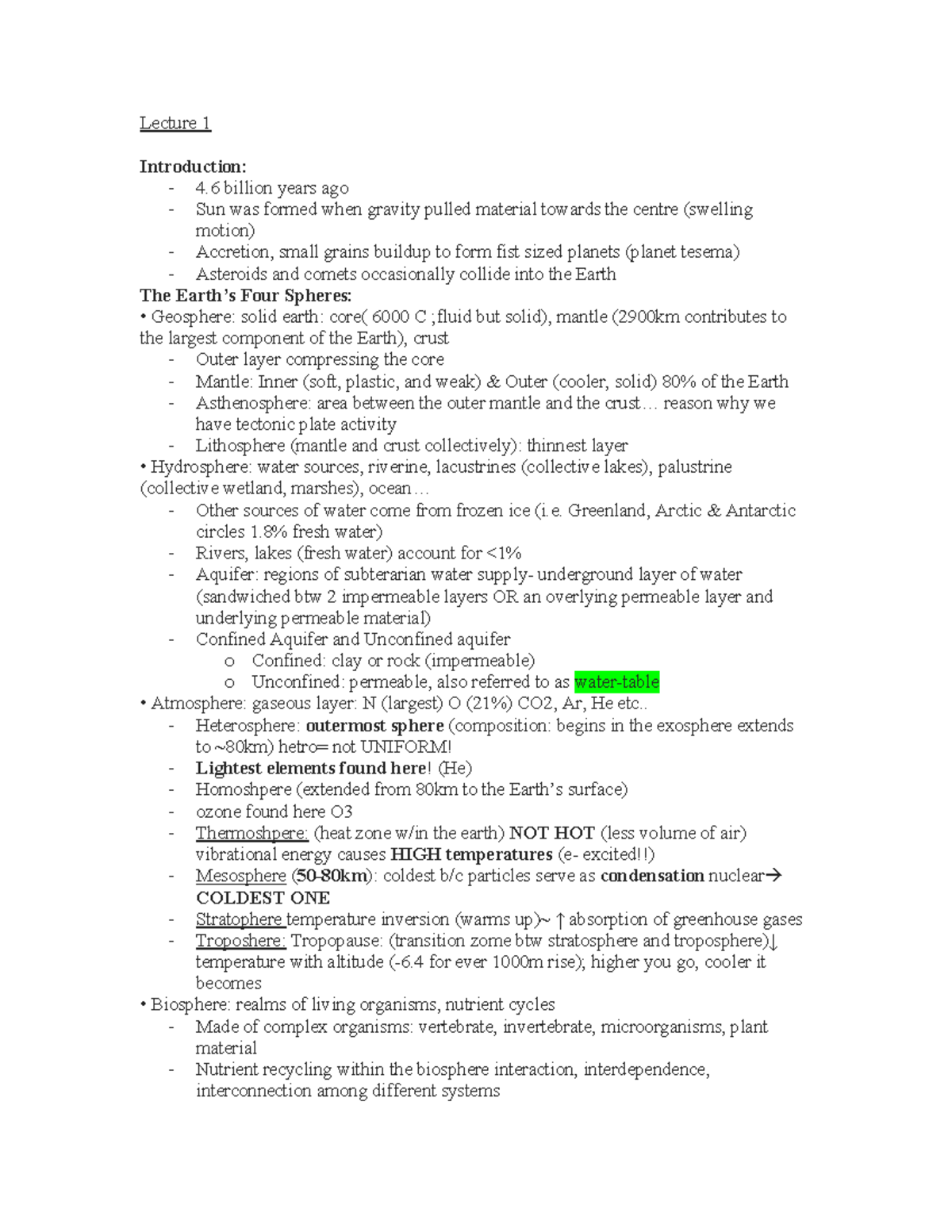 164372695 GEO 110 Lecture 1 Ryerson Copy - Lecture 1 Introduction: - 4 ...