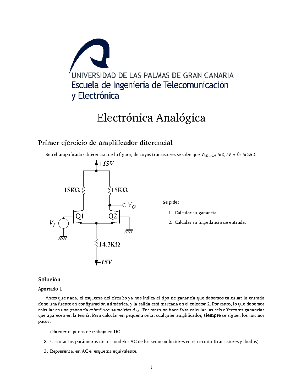 Simple dif - Nnhjjjj - Electrónica Analógica Primer ejercicio de ...