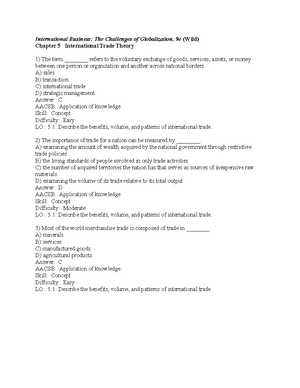International Business Multiple Choice Questions with Answers ...