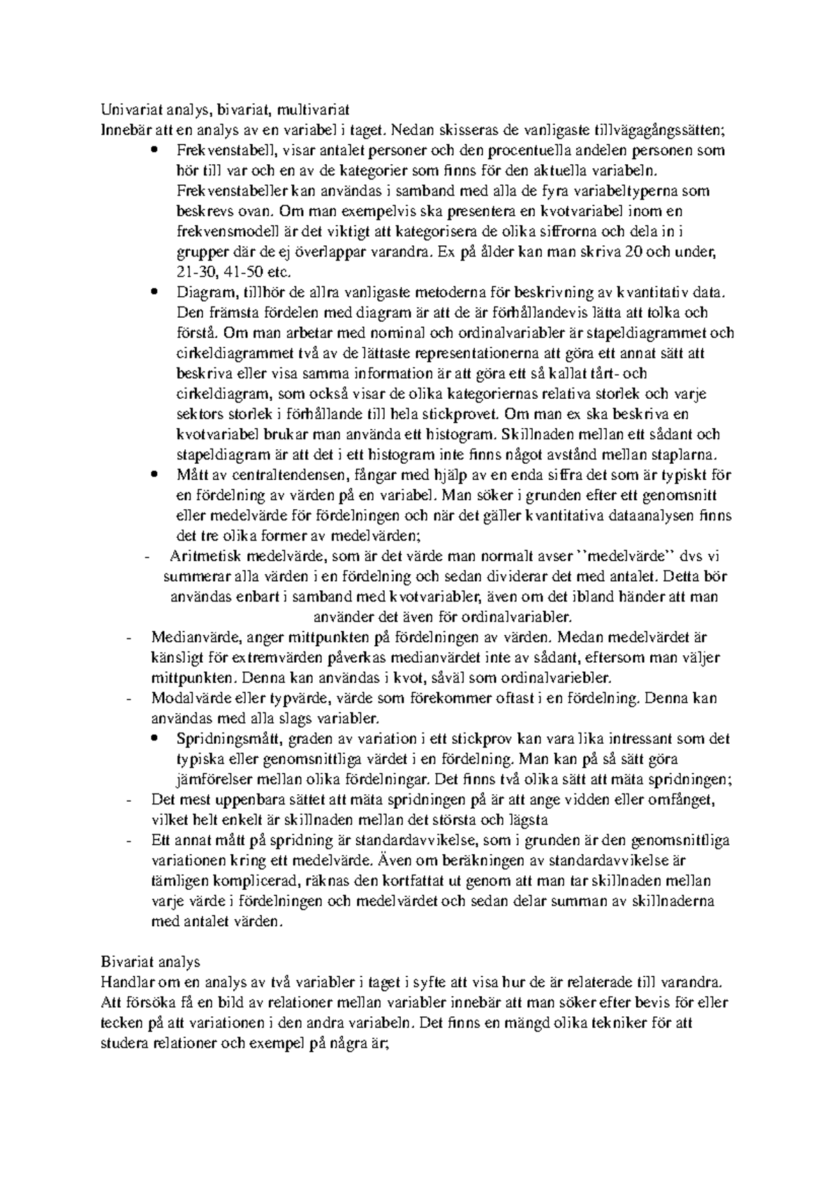 Univariat,bi,multianalys - Univariat analys, bivariat, multivariat ...