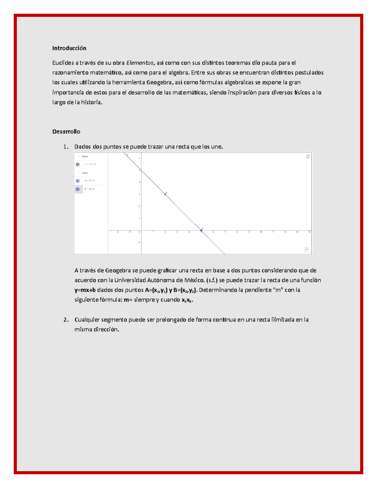 Geogebra Act 2 - Algebra - UVM - Studocu