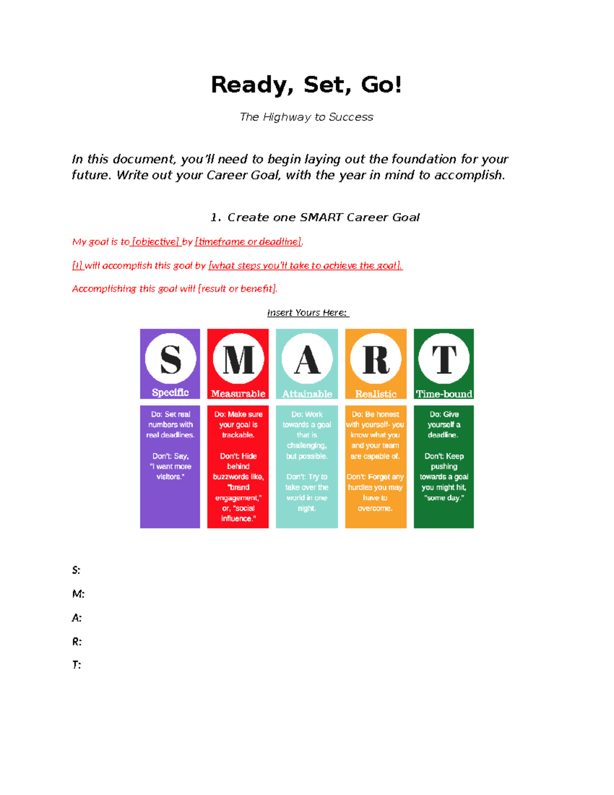 RSG - It is an assignmtnet noted - Ready, Set, Go! The Highway to ...