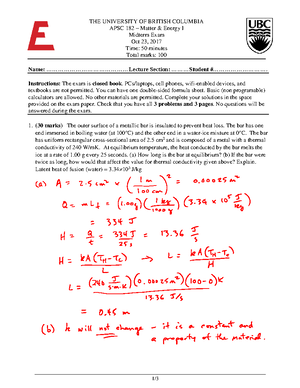 Lab report assignment second - APSC 182 VL- Lab 2: Heat Capacity and ...