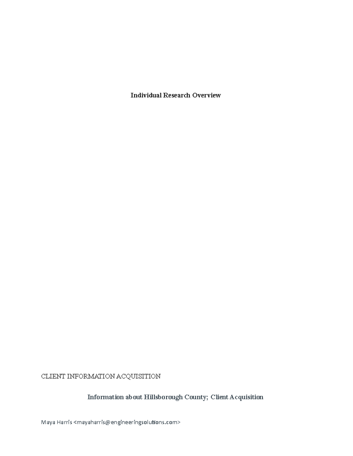 Hhh - EGN Client Research INDIVIDUAL Submission - Individual Research ...