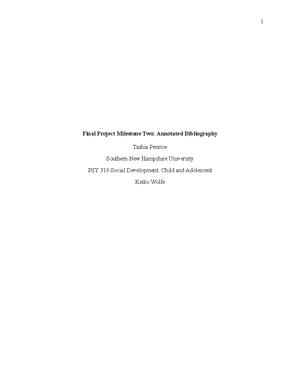 PSY 260 Project One Milestone - Statistical Literacy in Psychology - 1 ...