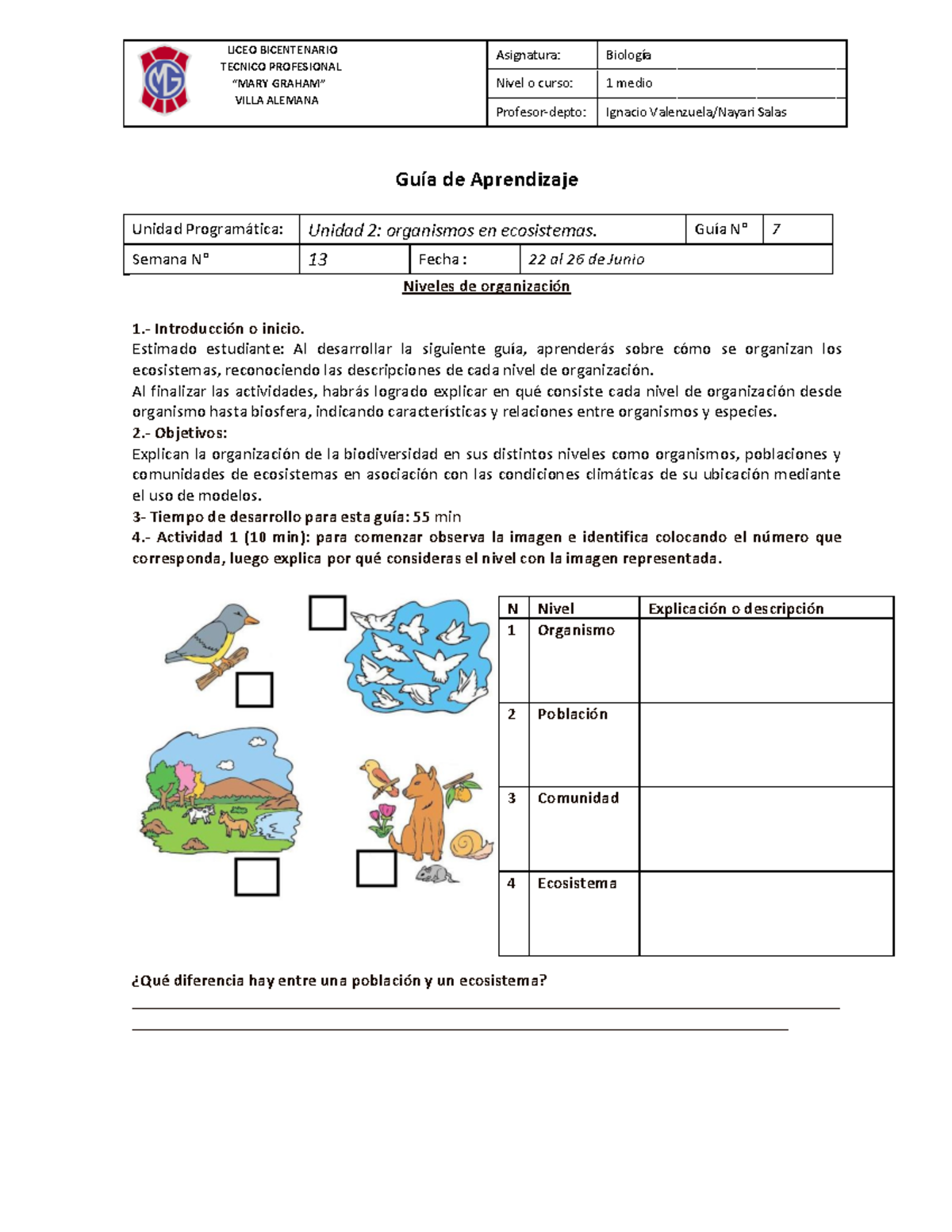 10 biologia 2 - GFFVV - TECNICO PROFESIONAL “MARY GRAHAM” VILLA ALEMANA ...