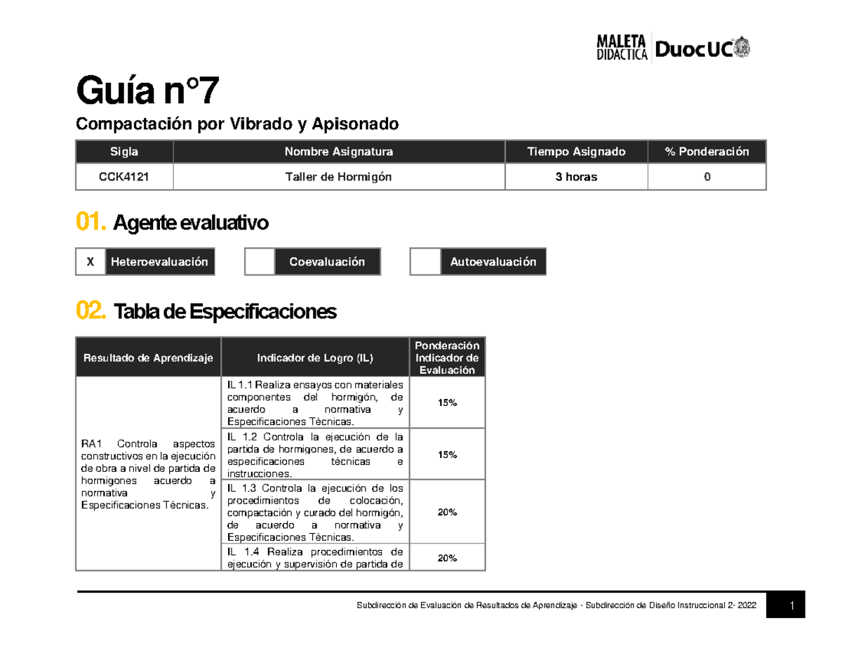 Guia 7 - ayuda - Guía n° Compactación por Vibrado y Apisonado 01 ...