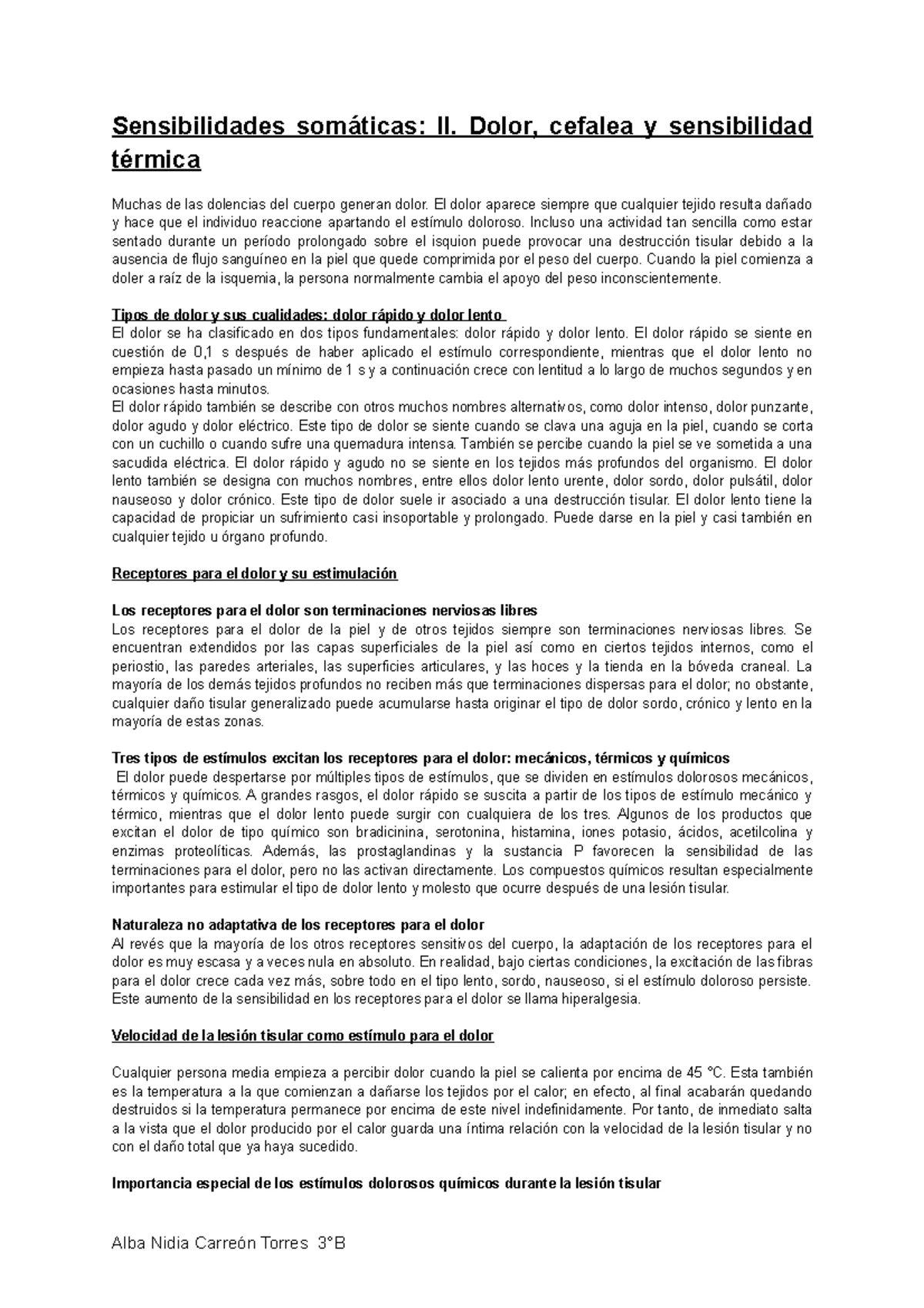 Cap 49. Sensibilidades somáticas II - Capítulo 49 Sensibilidades somáticas: II. Dolor, cefalea y ...
