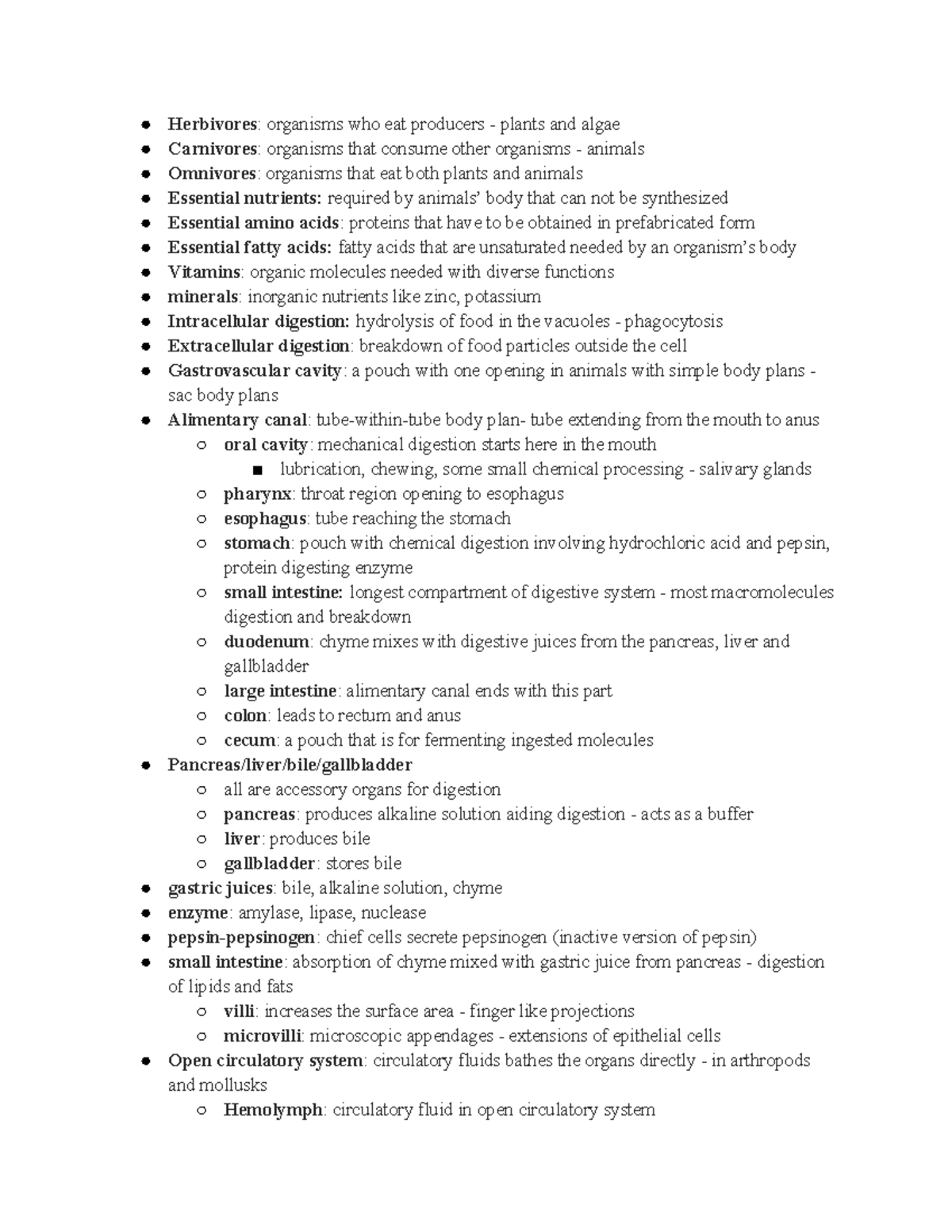 Ch41-44 - study guide - Herbivores: organisms who eat producers ...