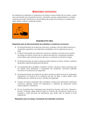 en que consisten los materiales corrosivos - Materiales corrosivos Se ...