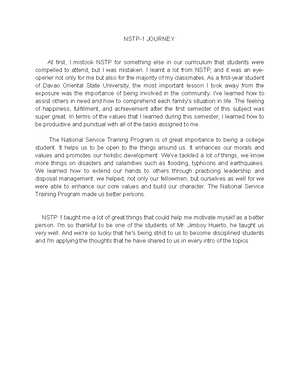 NSTP-LTS Narrative on Community Assessment - Republic of the ...