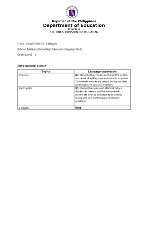 FA - Science 4 Q1 W1-8 - DSKF - Science 4 Quarter 1 Week 1 A. Choose ...