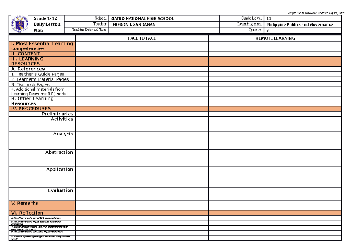 DLP for Blended Learning in Pandemic Setting - As per DM-CI 2020-000162 ...