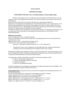 Medical TERM- CASE Study 2 - PLAZA COLLEGE AH155-MEDICAL TERMINOLOGY ...