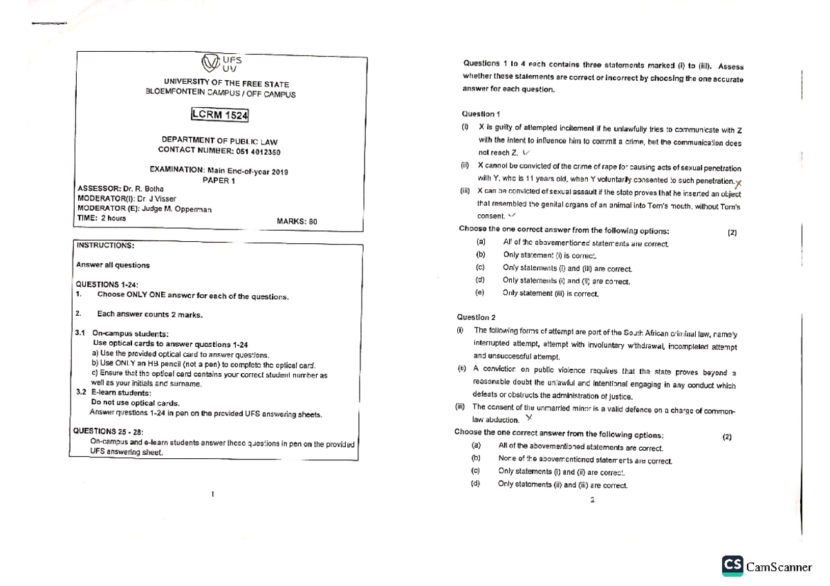 Question Paper 3 - LAHR 3714 - Studocu