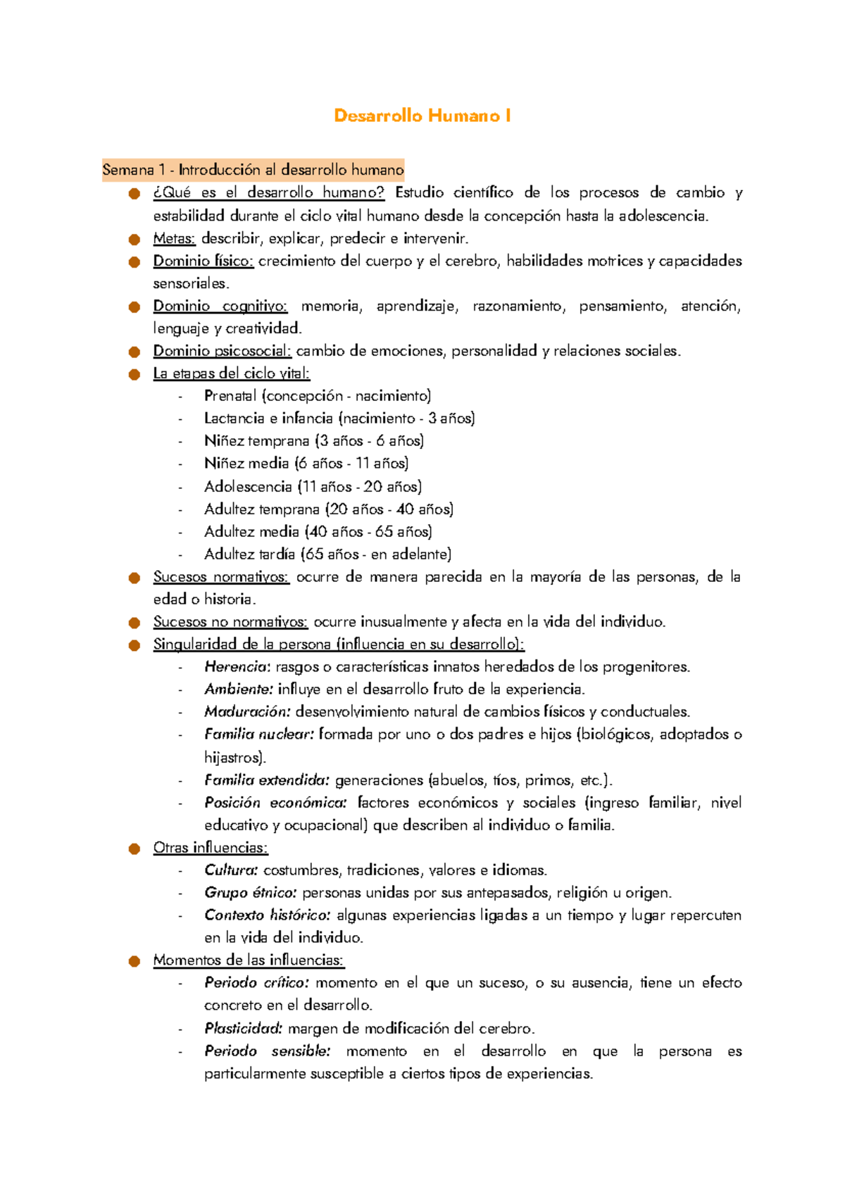 Des.Hum. I - Sem 1-5 - Desarrollo Humano I Semana 1 - Introducción al desarrollo humano ¿Qué es ...